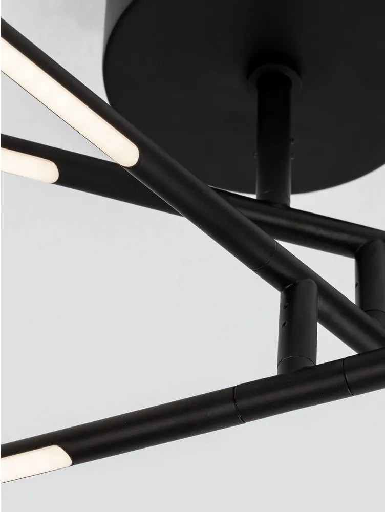 Černé kovové LED stmívatelné stropní svítidlo se stínidlem z akrylového skla 77x84 cm Raccio – Nova Luce