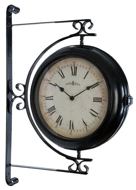 Nástěnné hodiny v nádražním stylu 38 x 10 x 53 cm