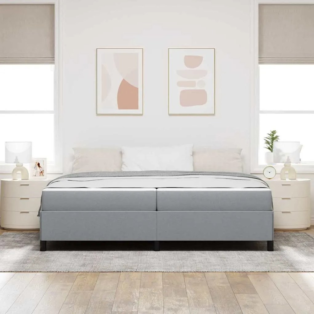 Postel s boxspringem Světle šedá 200 x 200 cm textil 3398885