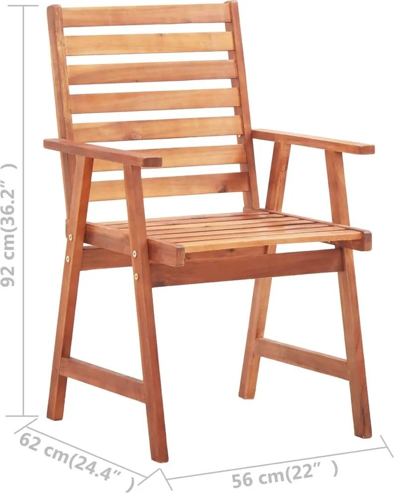 vidaXL Zahradní jídelní židle 8 ks s poduškami masivní akáciové dřevo [3078390] Barva: Béžová