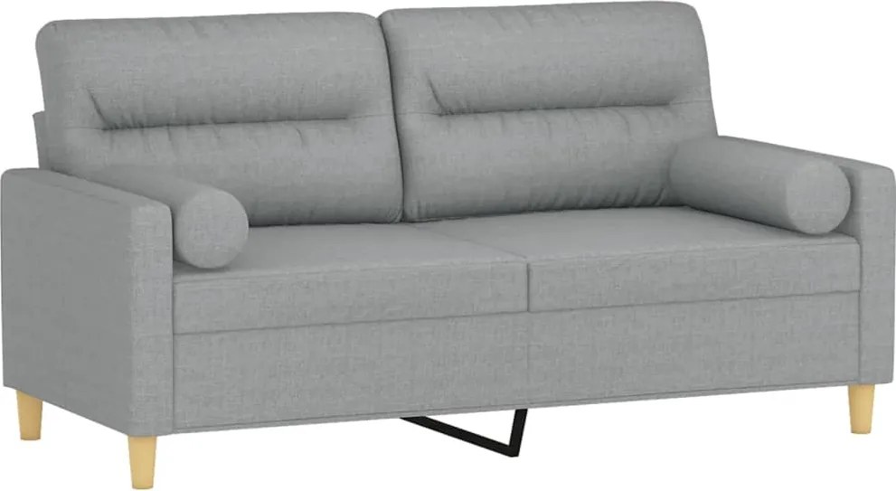2místná pohovka s polštáři světle šedá 140 cm textil 3200821