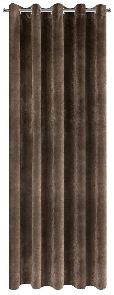 ZATEMŇOVACÍ ZÁVĚS NA KROUŽCÍCH VILLA 140X250 CM HNĚDÁ