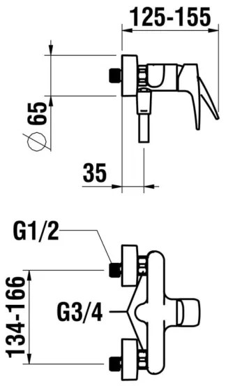 LAUFEN HF500750100600 - Sprchová sada s baterií LAURIN lesklý chrom