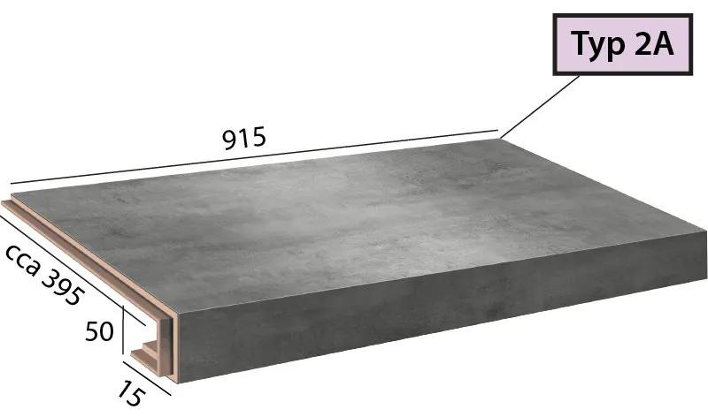 Vinylový schod Vinylové schody Brased Objectline Step 2A - 1060 Cement steel