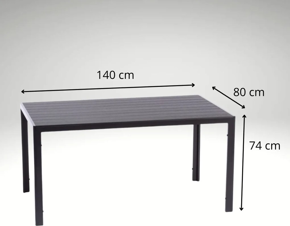 Vikio Venkovní zahradní set 140x80 pro 4 osoby DK302 antracit