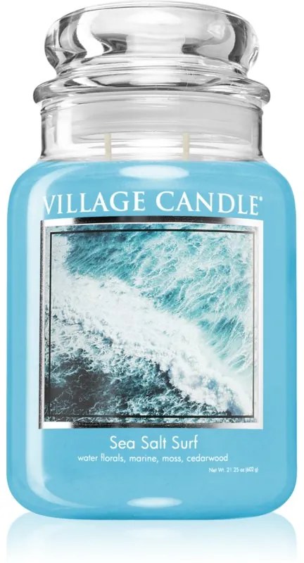 Village Candle Sea Salt Surf vonná svíčka (Glass Lid) 602 g