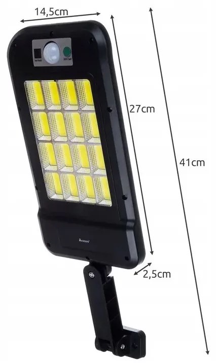 Zaparkorun Bezdrátová solární pouliční LED lampa HS-8013 se senzorem pohybu