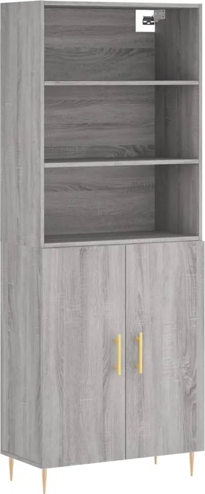 Skříň highboard šedá sonoma 69,5 x 34 x 180 cm kompozitní dřevo 3189243