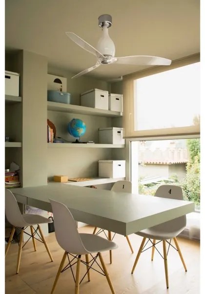 FARO 32020-Stropní ventilátor MINI ETERFAN bílá/čirá pr. 128 cm+dálkové ovládání