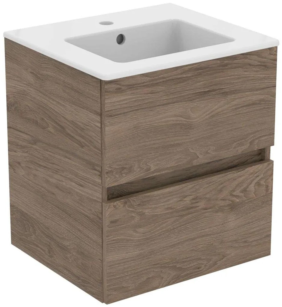 Ideal Standard Eurovit - Skříňka s umyvadlem, 55x50x44 cm, 2 zásuvky, ořech R0571Y9