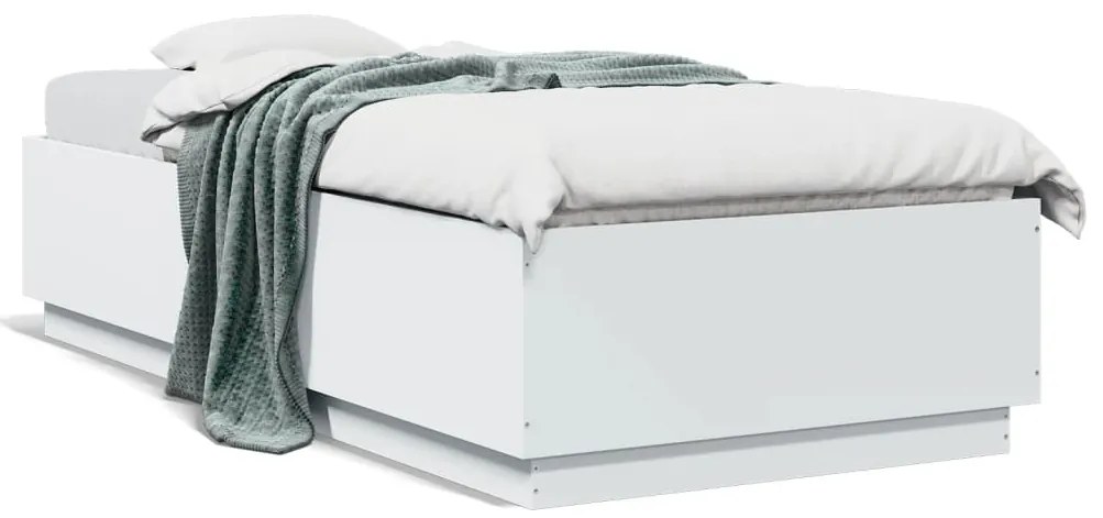 Rám postele s LED osvětlením bílý 100 x 200 cm kompozitní dřevo,  3209625