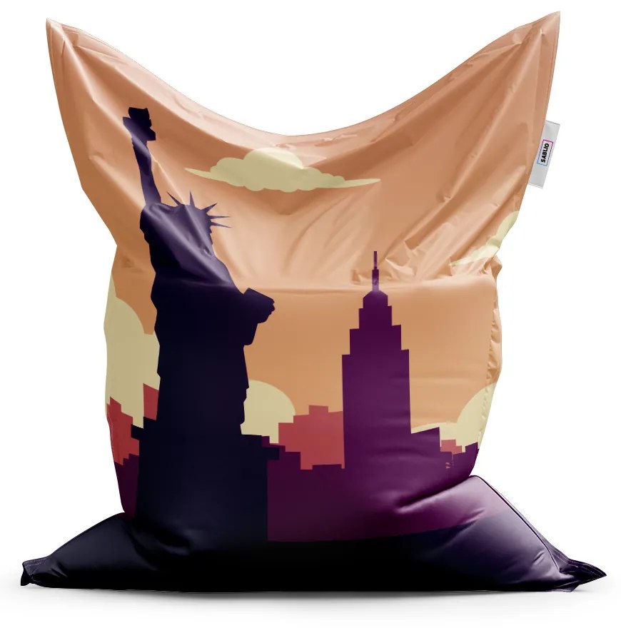 Sablio Sedací vak Classic New York Socha svobody Art - 200x140 cm