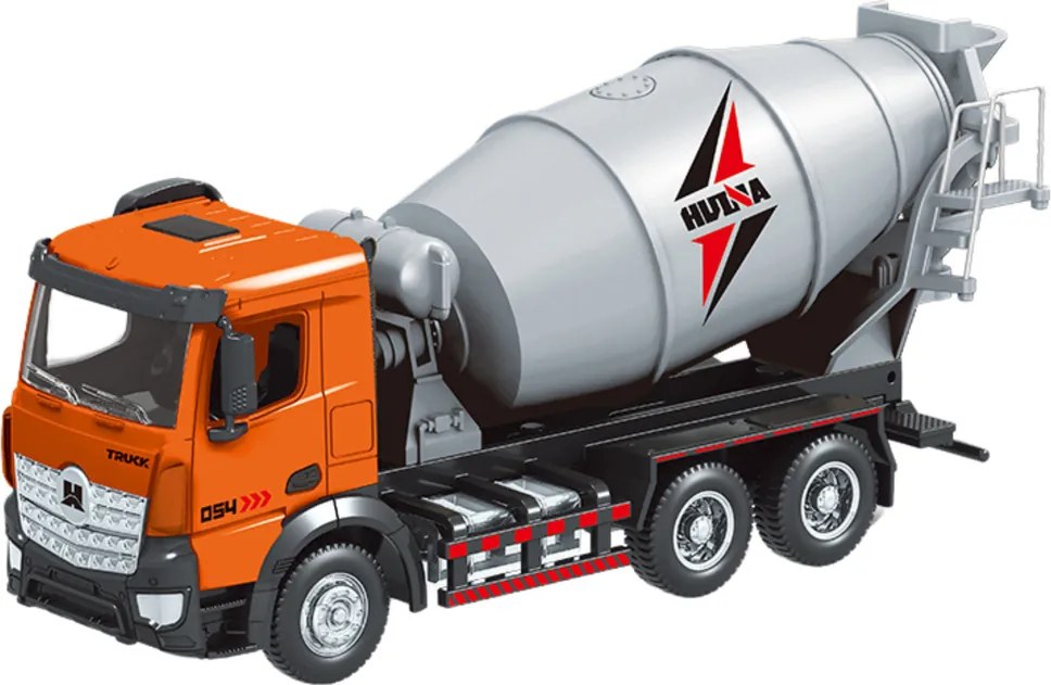 LEAN Toys Domíchávač betonu stavební vozidlo kovový Huina oranžový 1:50
