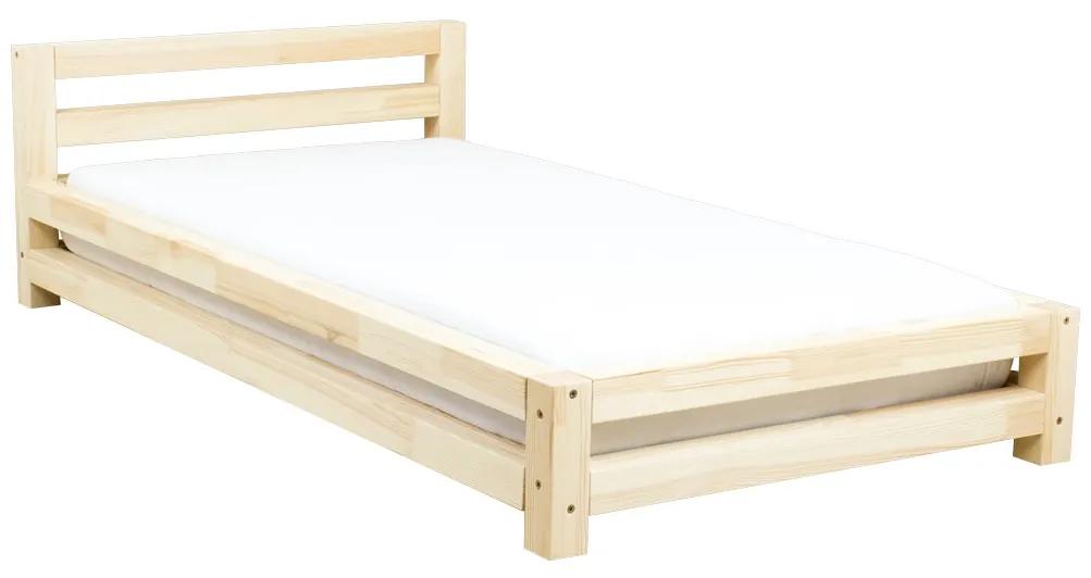Benlemi Jednolůžková postel MODERN Zvolte barvu: Nelakovaná, Zvolte rozměr: 120 x 200 cm