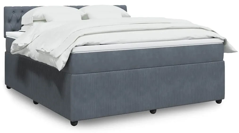 Box spring postel s matrací tmavě šedá 180x200 cm samet 3287813