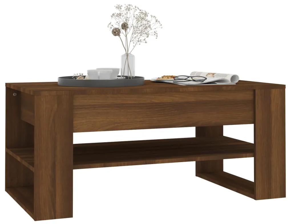 Konferenční stolek hnědý dub 102 x 55 x 45 cm kompozitní dřevo - Default Title