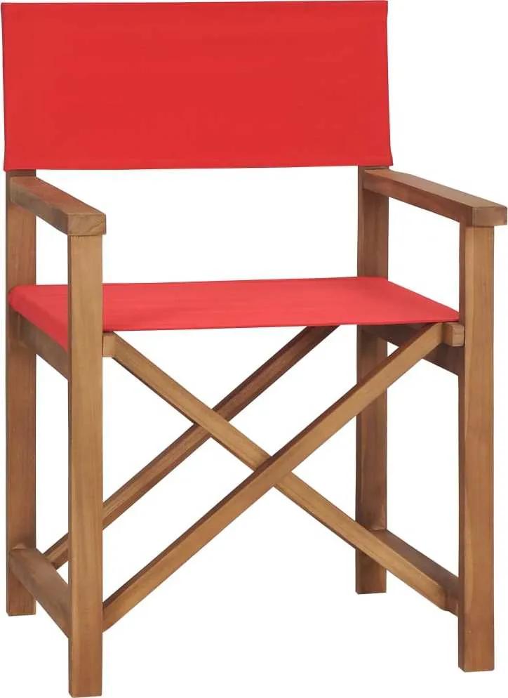 vidaXL Režisérská židle masivní teakové dřevo [47413] Barva: krémová