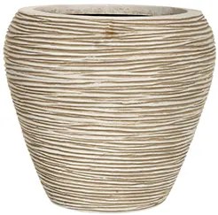 Capi Nature rib round vase 31x28 - ivory