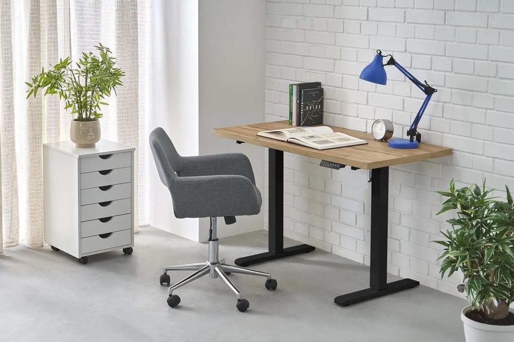 Výškově nastavitelný stůl B54 120 cm dub artisan/černý