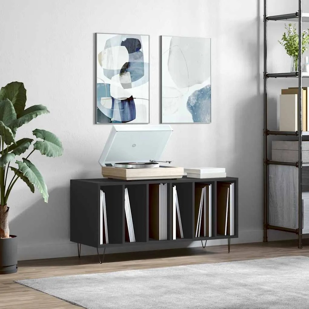 vidaXL Skříňka na LP desky 100x38x48 cm kompozitní dřevo [831754] Barva: Černá