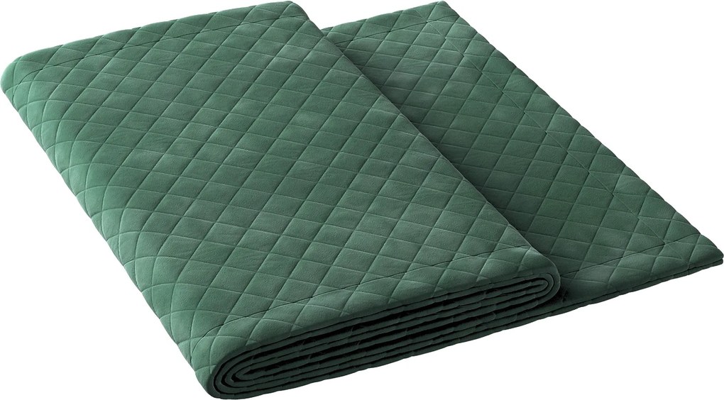 Hotelový přehoz – běhoun Velvet 60x200 cm barva zelená látka lesklé, sametová