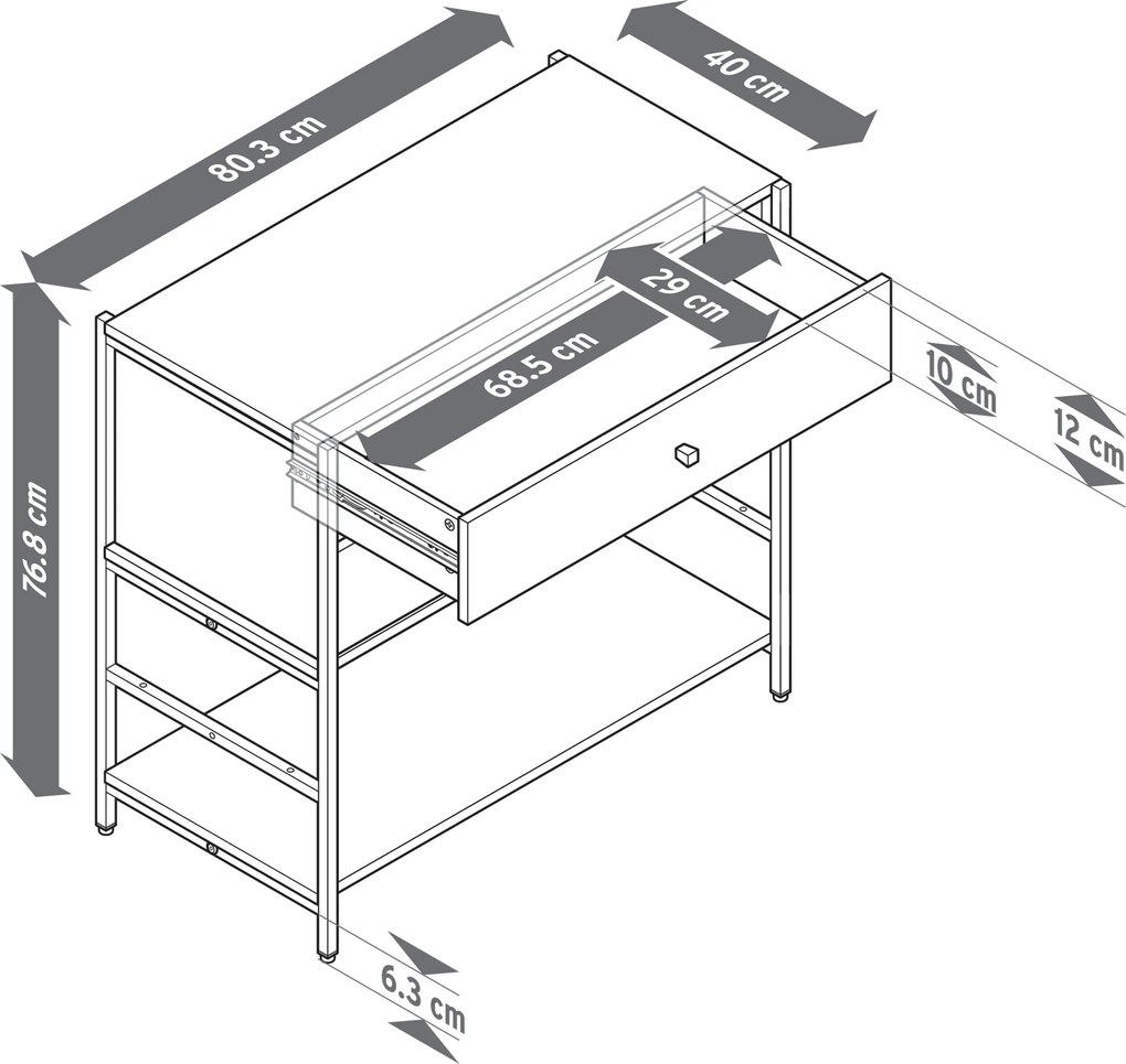 Tchibo - Komoda »Grade« se 2 zásuvkami - barva: bílá