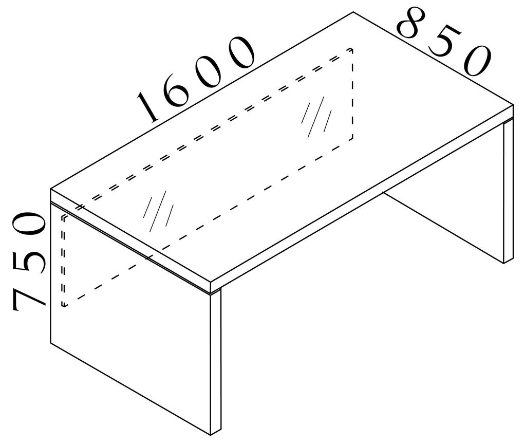 Manažerský stůl SOLID, 160/180/200cm, bez zásuvek