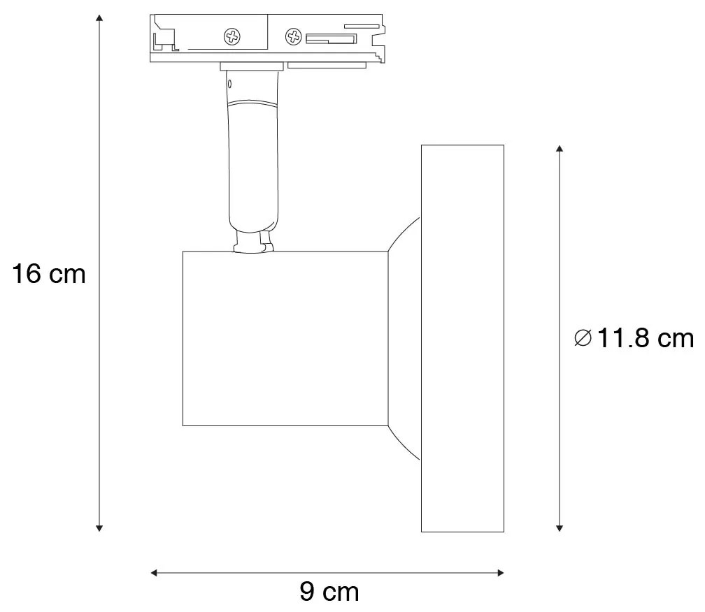 Moderní 1-fázové kolejnicové bodové světlo černé AR111 - Jeany
