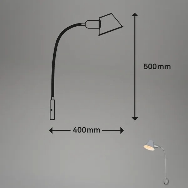 Briloner 2089-014 - Flexibilní nástěnná lampa BRELLO 1xE27/10W/230V matný chrom