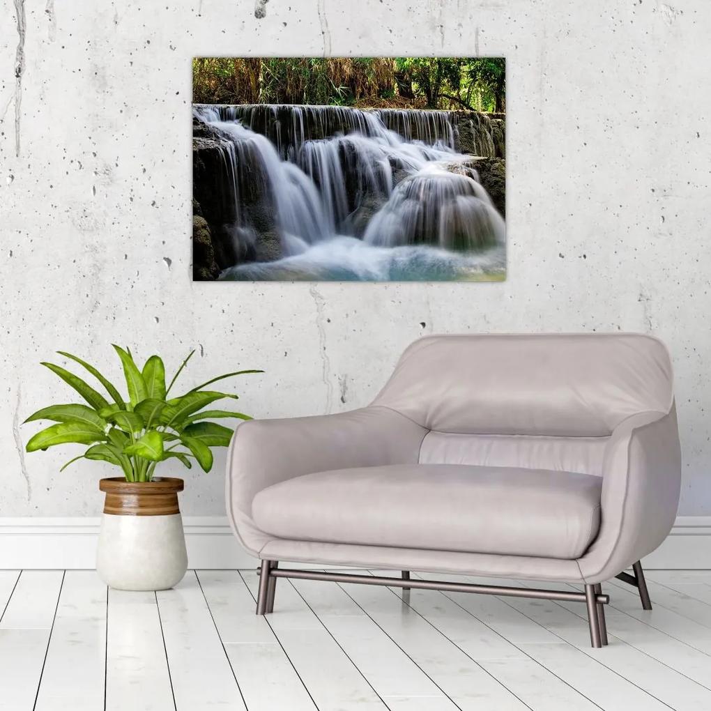 Skleněný obraz - Kaskády vodopádů (70x50 cm)