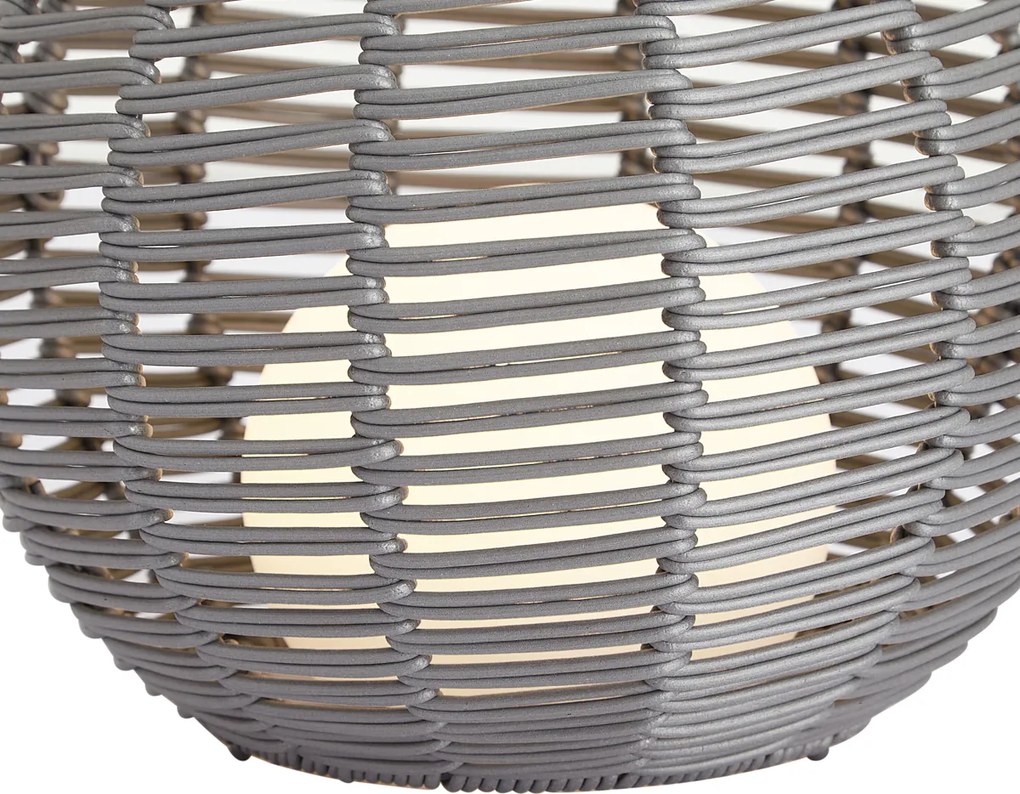 Venkovní stolní lampa tmavě šedá 25 cm vč. LED dobíjecí s USB-C IP44 - Oli