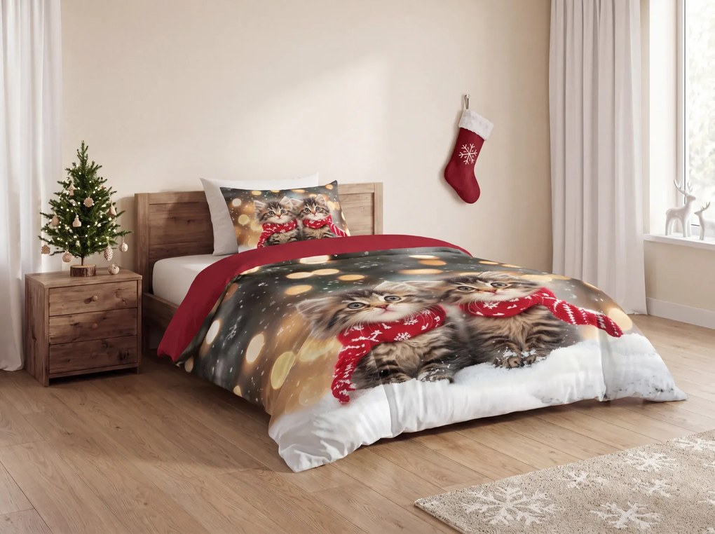 3D povlečení z mikrovlákna SNOWY PAWS barevné Rozměr povlečení: 2 ks 70 x 90 cm | 140 x 200 cm