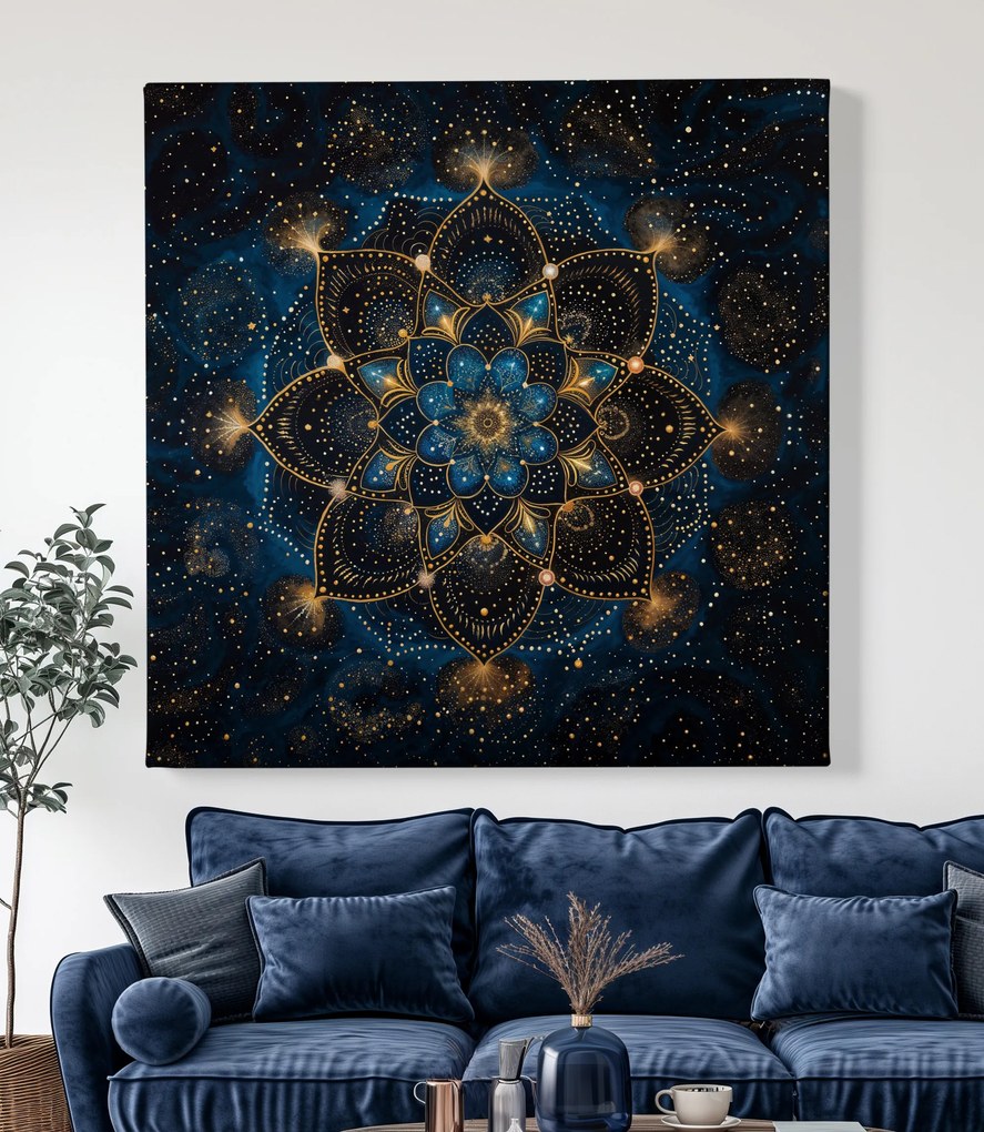 Obraz na plátně - Mandala Vesmírný dotek FeelHappy.cz Velikost obrazu: 80 x 80 cm