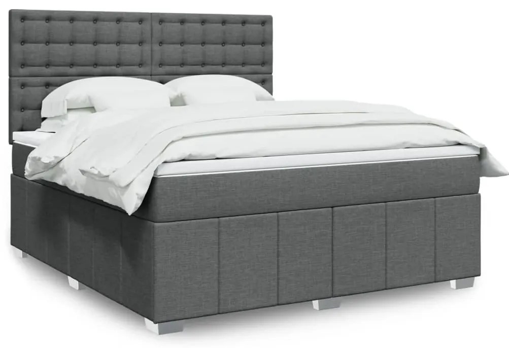 Box spring postel s matrací tmavě šedá 180x200 cm textil 3294062