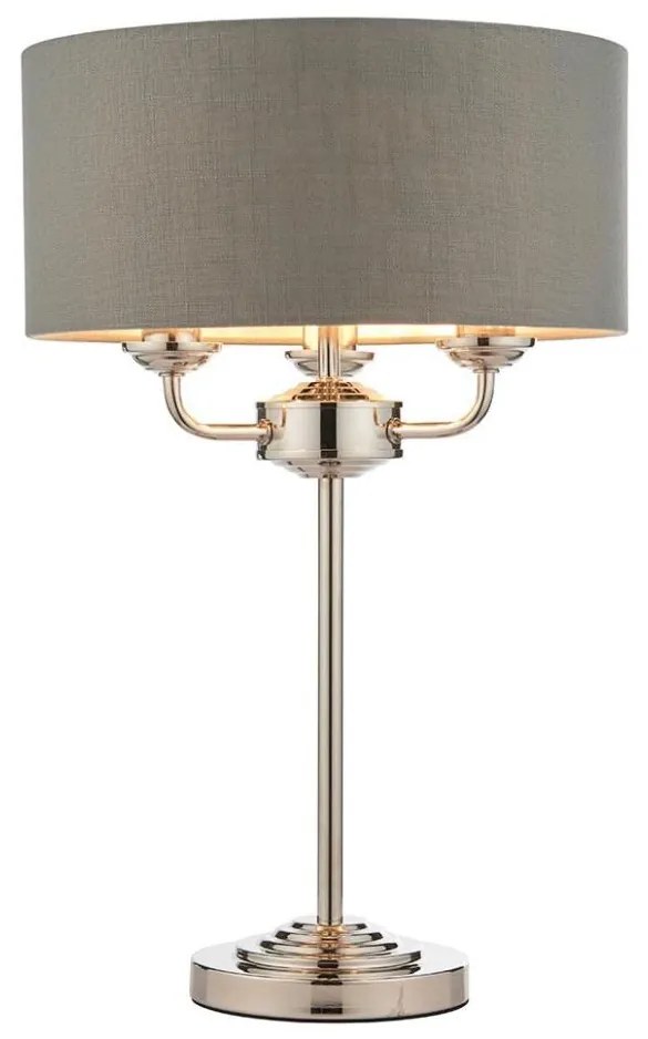 Endon 99149 - Stolní lampa HIGHCLERE 3xE14/18W/230V šedá/lesklý chrom