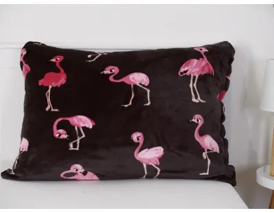 MKLuzkoviny.cz Povlak na polštář mikroplyš 70 × 90 cm – Flamingos