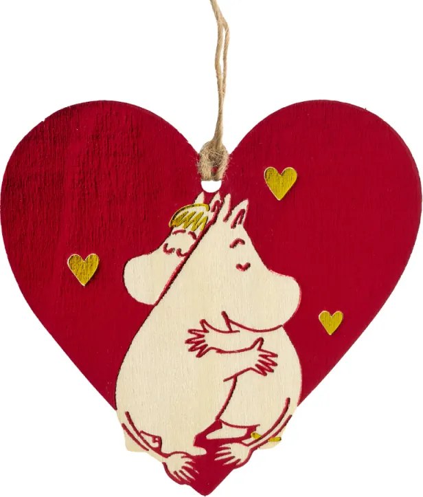 Vánoční dekorace Moomin Heart, překližka