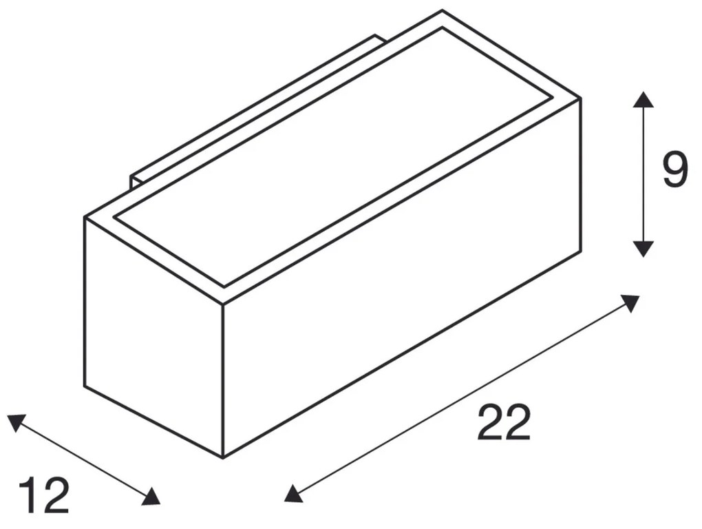 SLV 232485 Box, venkovní nástěnné svítidlo UP/DOWN, antracit, 1x R7s max 80W, IP44