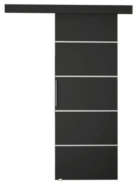 Posuvné dveře MARTI III + Tichý dojezd, 86,5x205, černá