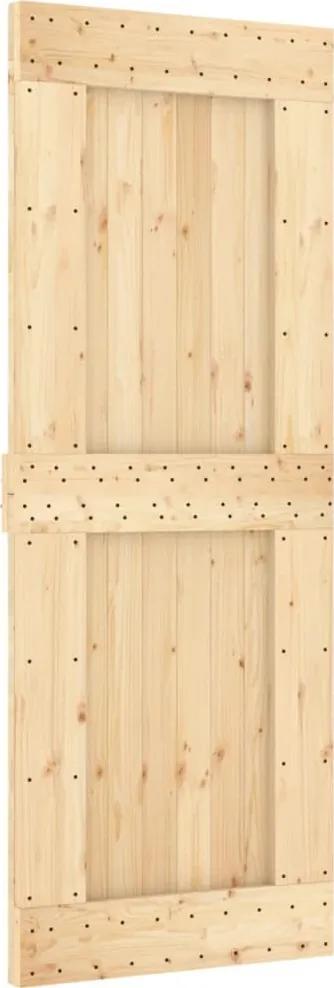 vidaXL Posuvné dveře s kováním 80 x 210 cm masivní borové dřevo [3203071]