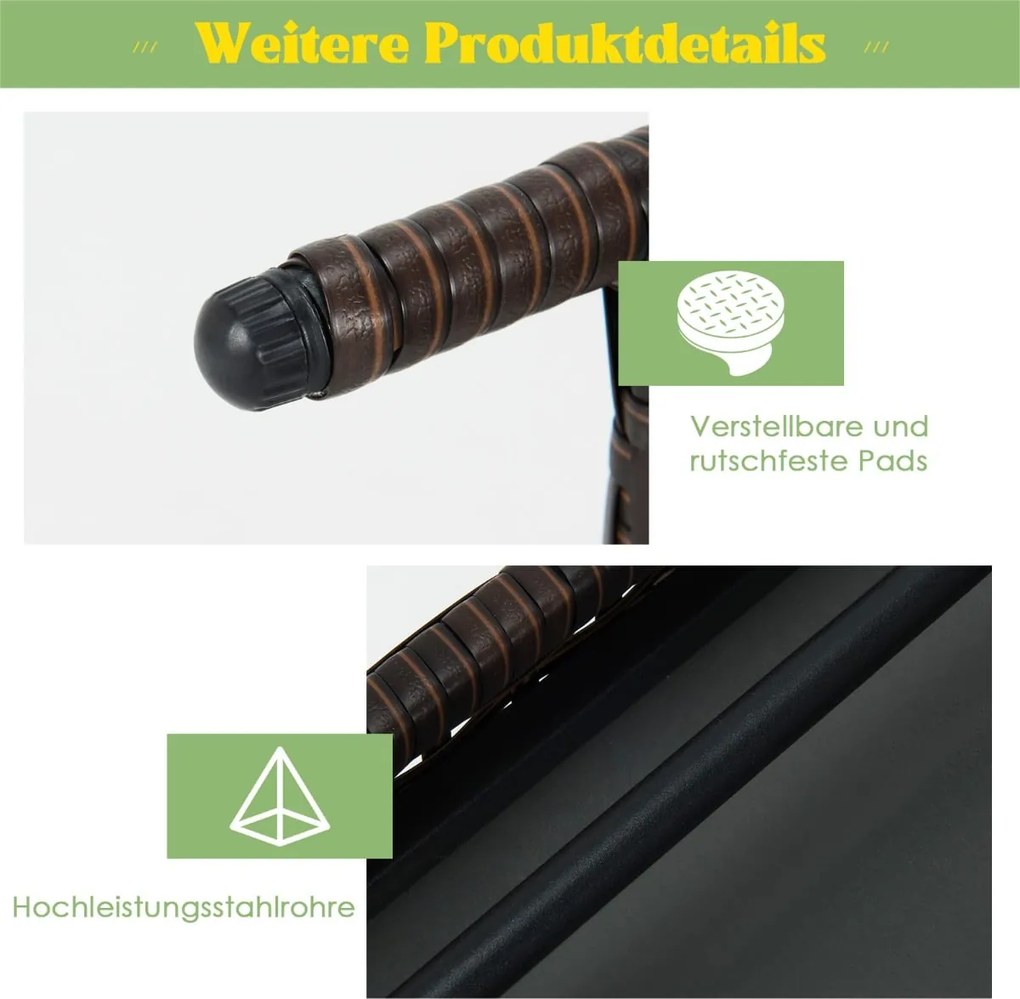 Costway Skládací konferenční stolek Venkovní s deskou z PVC – 60 × 40 × 40 cm