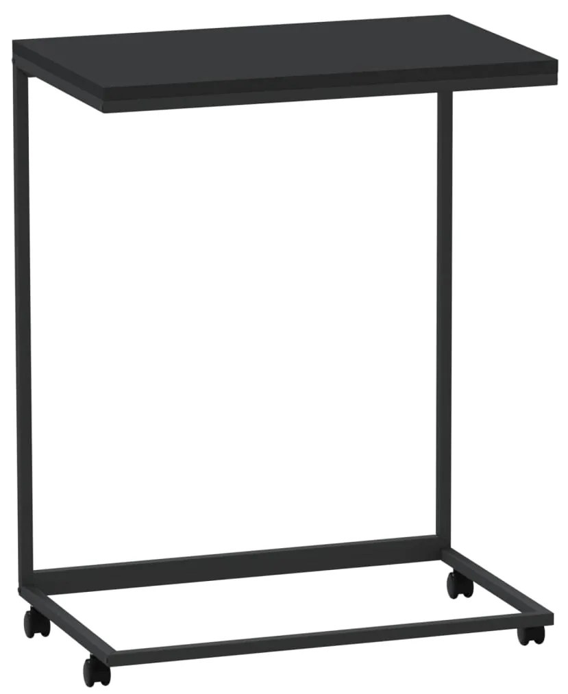 Odkládací stolek s kolečky černý 55x35x70 cm kompozitní dřevo - Default Title