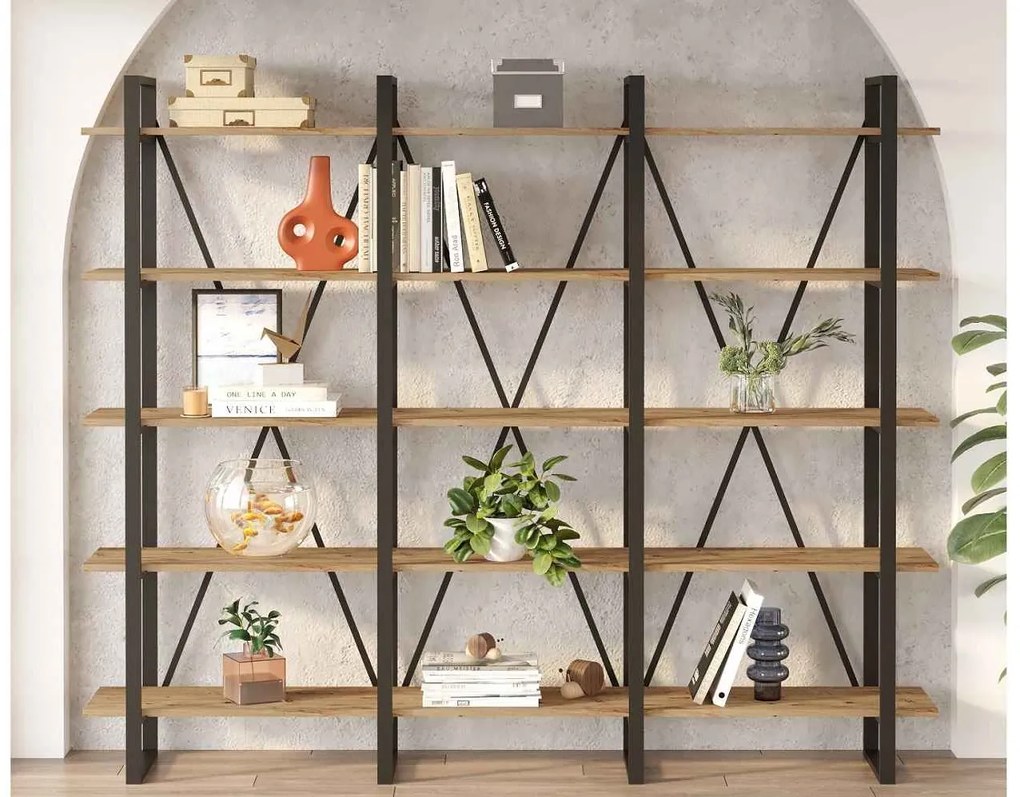 Designový regál Madlaina 180 cm borovice