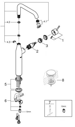 GROHE 32901AL1 - Umyvadlová baterie ESSENCE velikost XL grafit