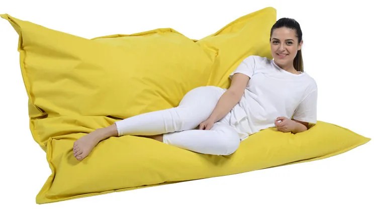 Atelier del Sofa Zahradní sedací vak Giant Cushion 140x180 - Yellow, Žlutá