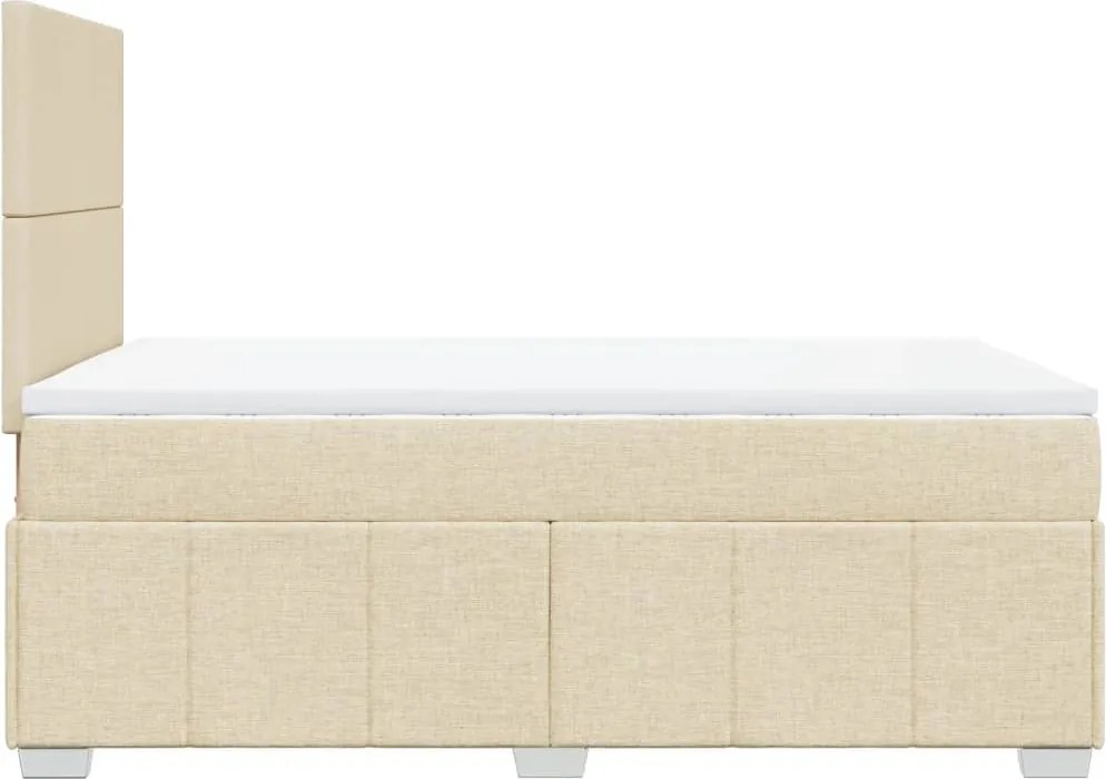 Box spring postel s matrací krémová 120x190 cm textil 3291605