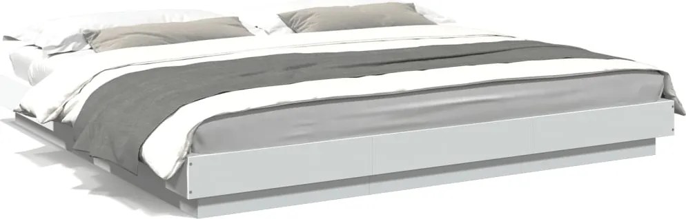 Rám postele bílý 200 x 200 cm kompozitní dřevo 3281161