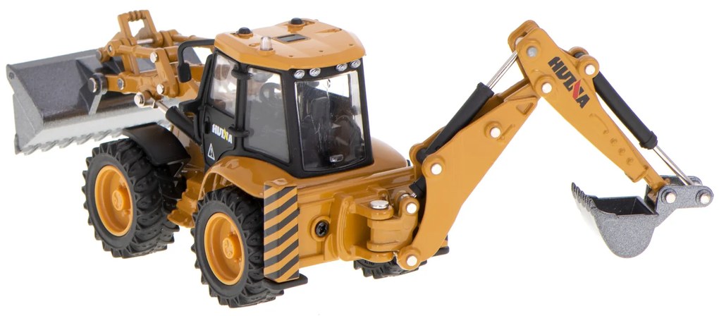 Creative Corner Bagr s nakladačem, buldozer s lžící Kovový model H-toys 1704 1:50