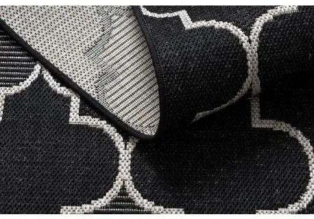 Dywany Luszczow Kusový koberec SIZAL FLOORLUX 20607 Maroko, Jetel, Mříž, černý, stříbrný Rozměr koberce: 120 x 170 cm
