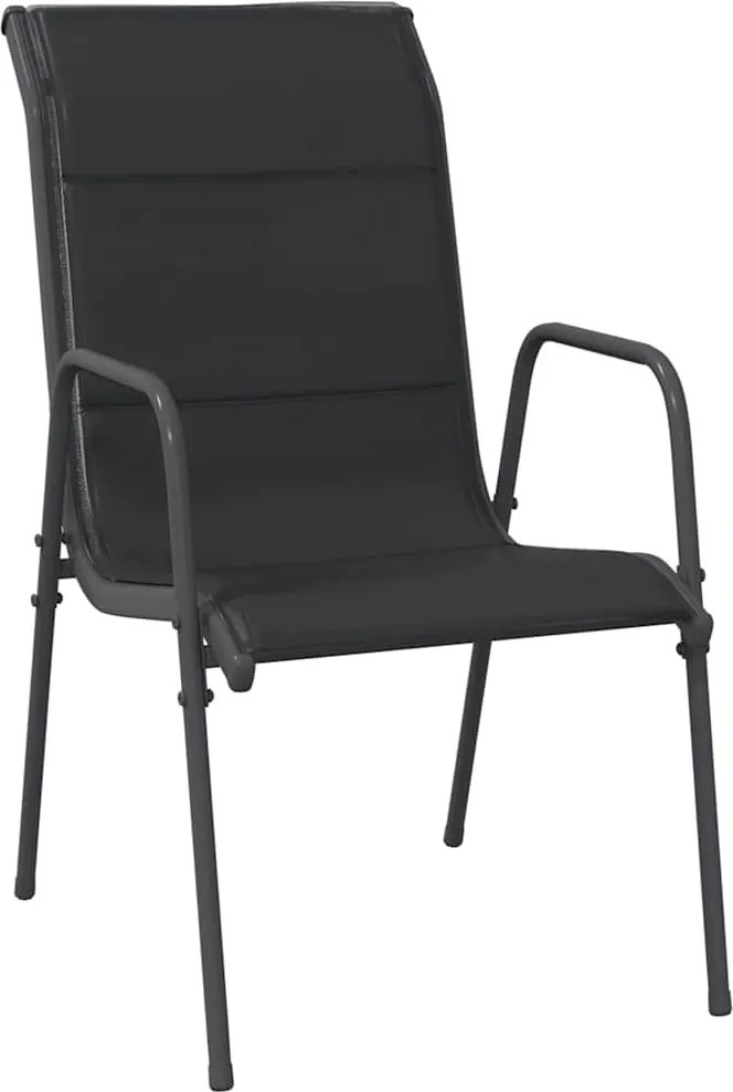 Zahradní židle 4 ks ocel a textilen černé 316821